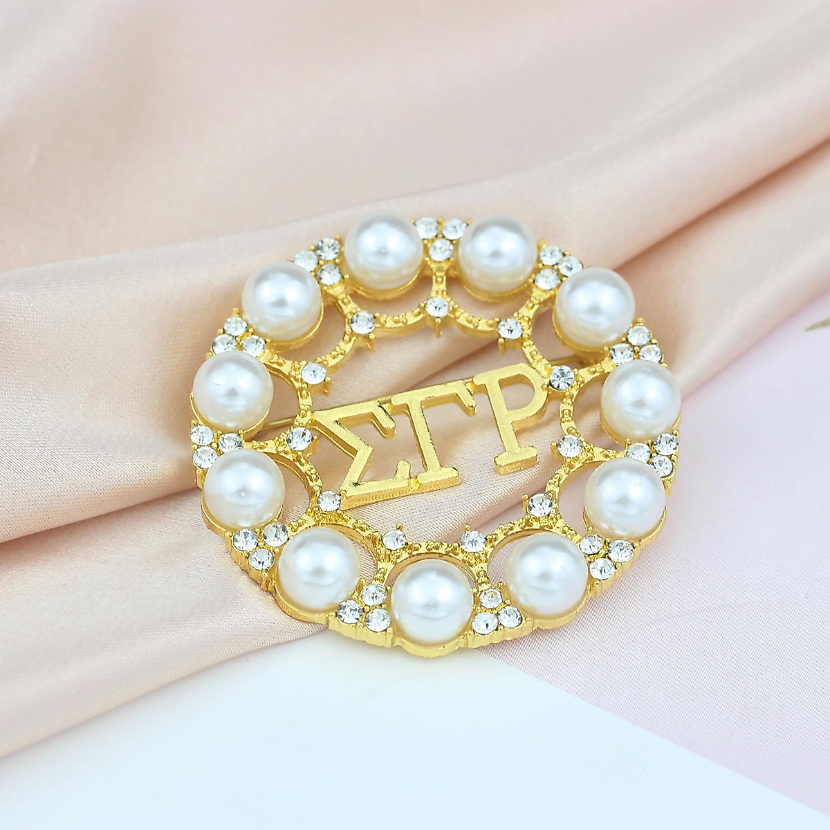 Greek Sorority Brooch 1922 SGR Pearl Brooch Pin Sigmaa Gamma Rho Gift Sorority Paraphernalia Gift for Women Soror (SGR Pearl 01)