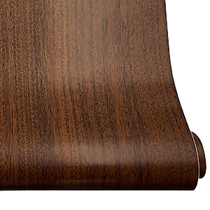 Yifely Minimalist Brown Wood Grain Furniture Paper Self Adhesive Shelf Liner Nightstand Door Sticker 17.7 Inch by 9.8 Feet