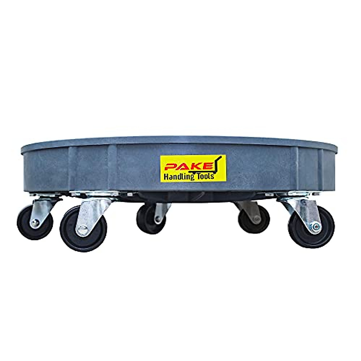 Pake Handling Tools 30 Gallon and 55 Gallon Drum Dolly - Durable Heavy Duty Plastic Drum Cart, 900 lb. Capacity, 5 Swivel Casters
