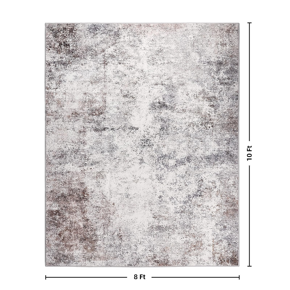 MTOUOCK Washable 8x10 Area Rugs, Modern Abstract Area Rug Washable with Non-Slip Backing, Modern Area Rugs 8 x 10 Area Rugs Indoor for Living Room Bedroom (8'x10', Gray/Rust)