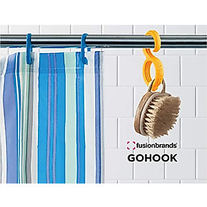 Fusionbrands GoHook All Purpose Household Hook, Portable Hook For Towels, Towel Holder, and Numerous Small Items in Kitchen, Bathrooms, Closets and on the go, S hook, Black