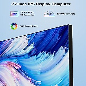 27 Inch All in One Desktop PC Intel Celeron N5095 Desktop Computer 8GB RAM 512GB ROM SSD Full HD IPS Display Computer with Dual WiFi Bluetooth 5.0 Keyboard and Mouse USB3.0