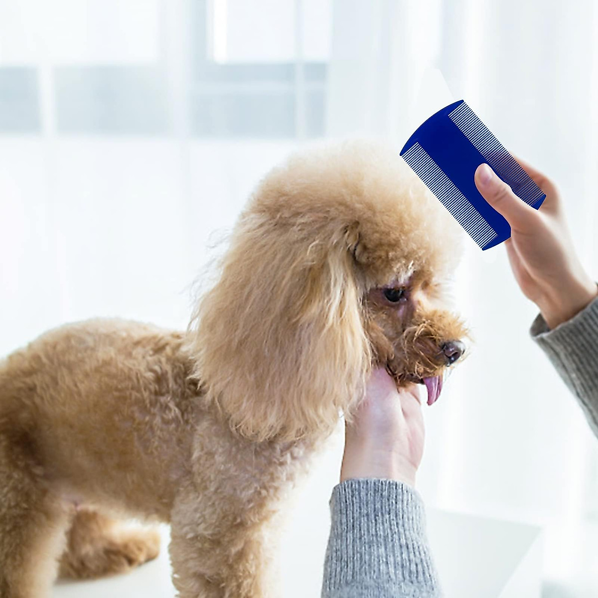 Jegtew 4 Pack Double sided Pet Combs,Fine Tooth Comb, Grooming Flea Tick Lice Dandruff Removal Fine Tooth Hair Combs for Cats Dogs Puppy