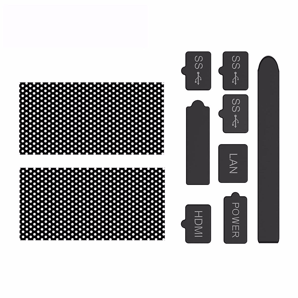 Dust Plugs Filter Set for Xbox Series X - Silicone Anti-dust Dirt Proof Prevent Cover Case Mesh Filter Kit Compatible with Xbox Series X Console Accessories(Black)