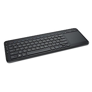 Microsoft Wireless All-In-One Media Keyboard,Black - Wireless Keyboard with Track Pad. USB Wireless Receiver. Spill Resistant Design. 2AAA Batteries Included.