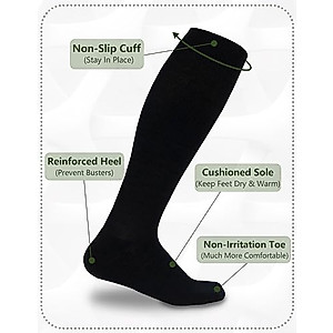 +MD 3 Pairs Light Compression Socks for Women & Men,Viscose for Bamboo 8-15mmHg Soft Support Scoks for Pregnant Nurses Travel 10-13 Black