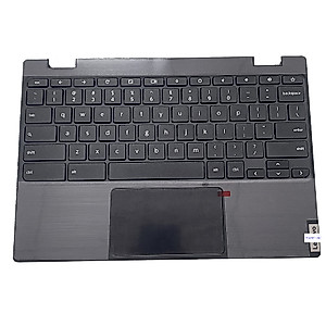 F-HONG ELECTRONIC CO LIMITED New Genuine Replacement for Lenovo Chromebook 100E 2nd Gen MTK Laptop Upper Case Palmrest Keyboard Touchpad Assembly Part 5CB0U26489 5CB0X55485, Black, 11.6 inch