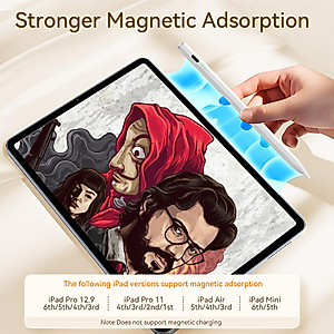 Hastraith Stylus Pen for iPad(2022-2018), 13 mins Fast Charging iPad Pencil, Tilt Sensitivity for Apple iPad 10/9/8/7/6, iPad Air 5/4/3, iPad Pro 12.9/11", iPad Mini 6/5, Cream White