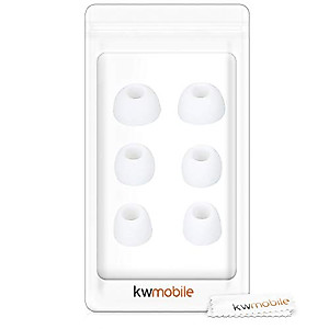 kwmobile 6X Replacement Ear Tips Compatible with Apple Airpods Pro 2 / Pro 1 - Silicone Tips for Earphones - White