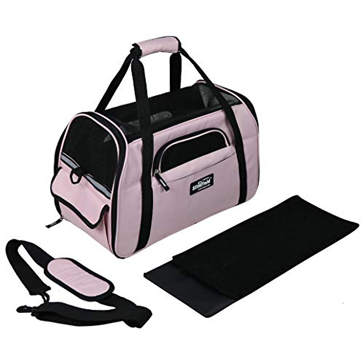 EliteField Soft Sided Pet Carrier (3 Year Warranty, Airline Approved), Multiple Sizes and Colors Available (Large: 19" L x 10" W x 13" H, Pink)
