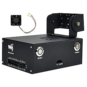 waveshare Metal Case (C) Enclosure with Fan for Jetson Nano Developer Kit and B01 Version with Camera Holder,Reset,Power Buttons Compatible IMX219 Series Camera,Wireless-AC8265