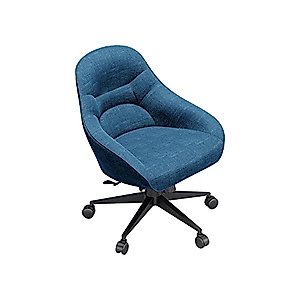 Vari Upholstered Desk Chair (VariDesk) - Comfortable Computer Chair with Memory Foam Cushion - Home Office Chair with Wheels - Adjustable Height Swivel Chair (Azure Blue)