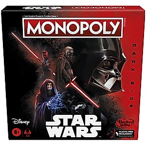 Hasbro Gaming Monopoly: Disney Star Wars Dark Side Edition Board Game for Families and Kids Ages 8+, Gift, Family Game Night