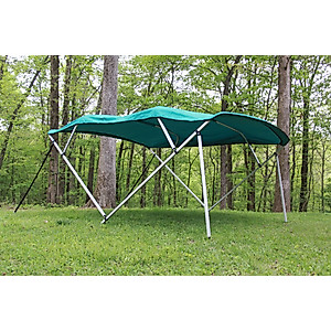 Square Tube Frame VORTEX Teal 4 Bow Pontoon/Deck Boat Bimini TOP 10' Long, 91-96