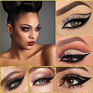 2021 Upgraded Self-adhesive Eyeliner Glue Pen,2 in 1 Eye Liner Pen Diamond Bling Glitter Liquid Eyeliner No Glue, Non Magnetic, Eye Liner for Eye Makeup and Wear Normal False Eyelashes (2021 A)