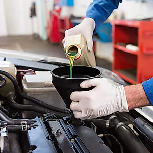 Flex Funnel - Wide Mouth Flexible Funnel with Handle, Multi-Functional Large Plastic Automotive Funnels for Cars and Motorcycles, Engine Oil, Liquid, Diesel, Kerosene,Gasoline (2pcs * 5.2" Black)