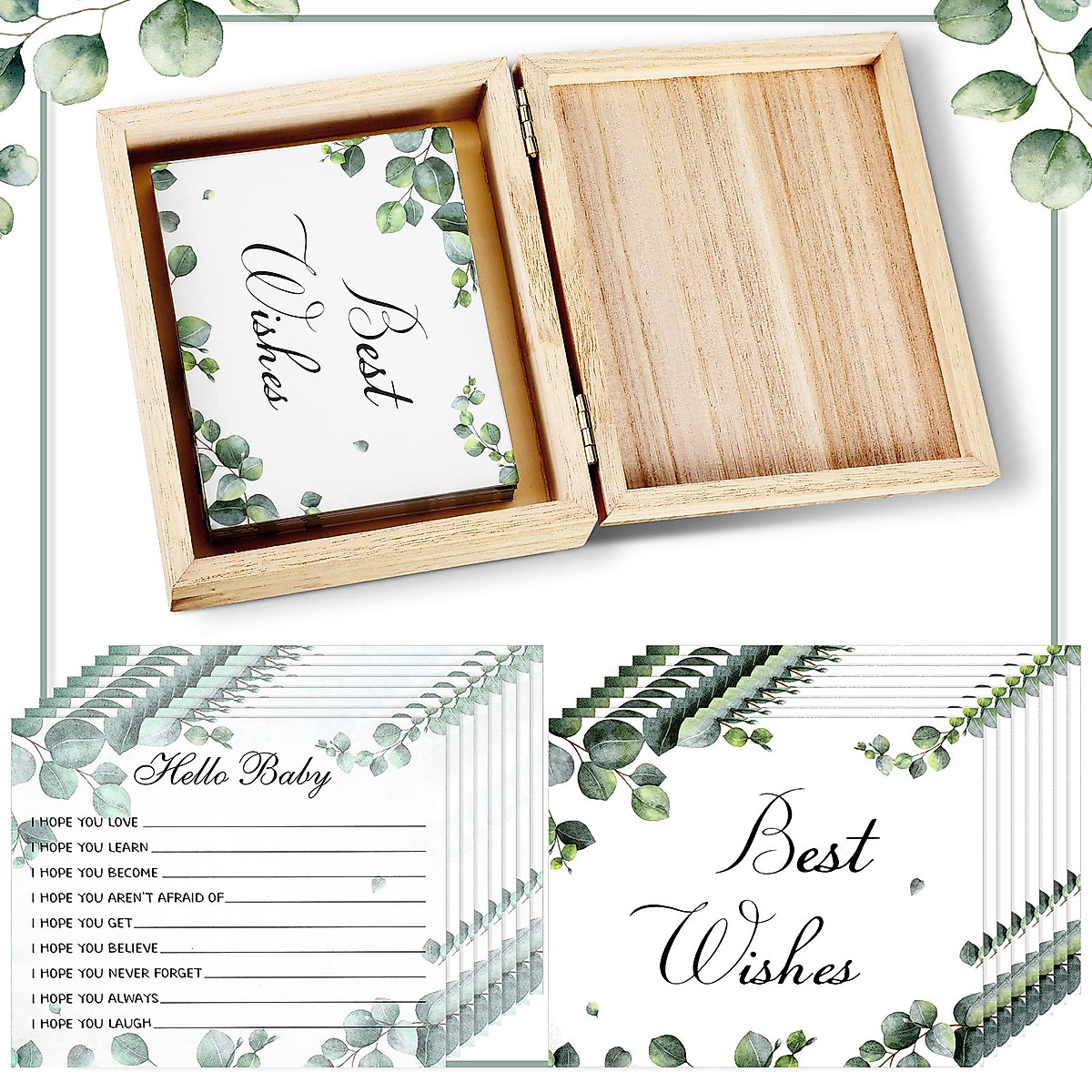 50 Pcs Baby Advice Cards Baby Shower Guest Book Alternatives Advice Card for Boy Girl with Baby Keepsake Box Baby Shower Advice Card for Parents to Be Baby Shower Favors Party Supplies