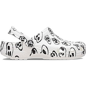 Crocs Unisex Classic Graphic Clogs, White/Black, Numeric_11 US Men