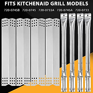 Replacement Parts for Kitchenaid 720-0745B 720-0745 720-0733A 720-0745A 720-0733 Grill Parts for Jennair Grill Parts 720-0720, Replacement 720-0745B Grill Burner Heat Plate Shield Igniter Electrode