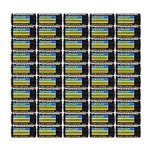 50 pcs Panasonic CR123A 3V Photo Lithium Batteries