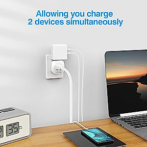 3 Pack US to UK Ireland Travel Plug Adapter, Anstronic Type G Power Adapter with 2 American Outlets 2 in 1 European Plug Adapter for USA to Scotland British London England Hong Kong Irish