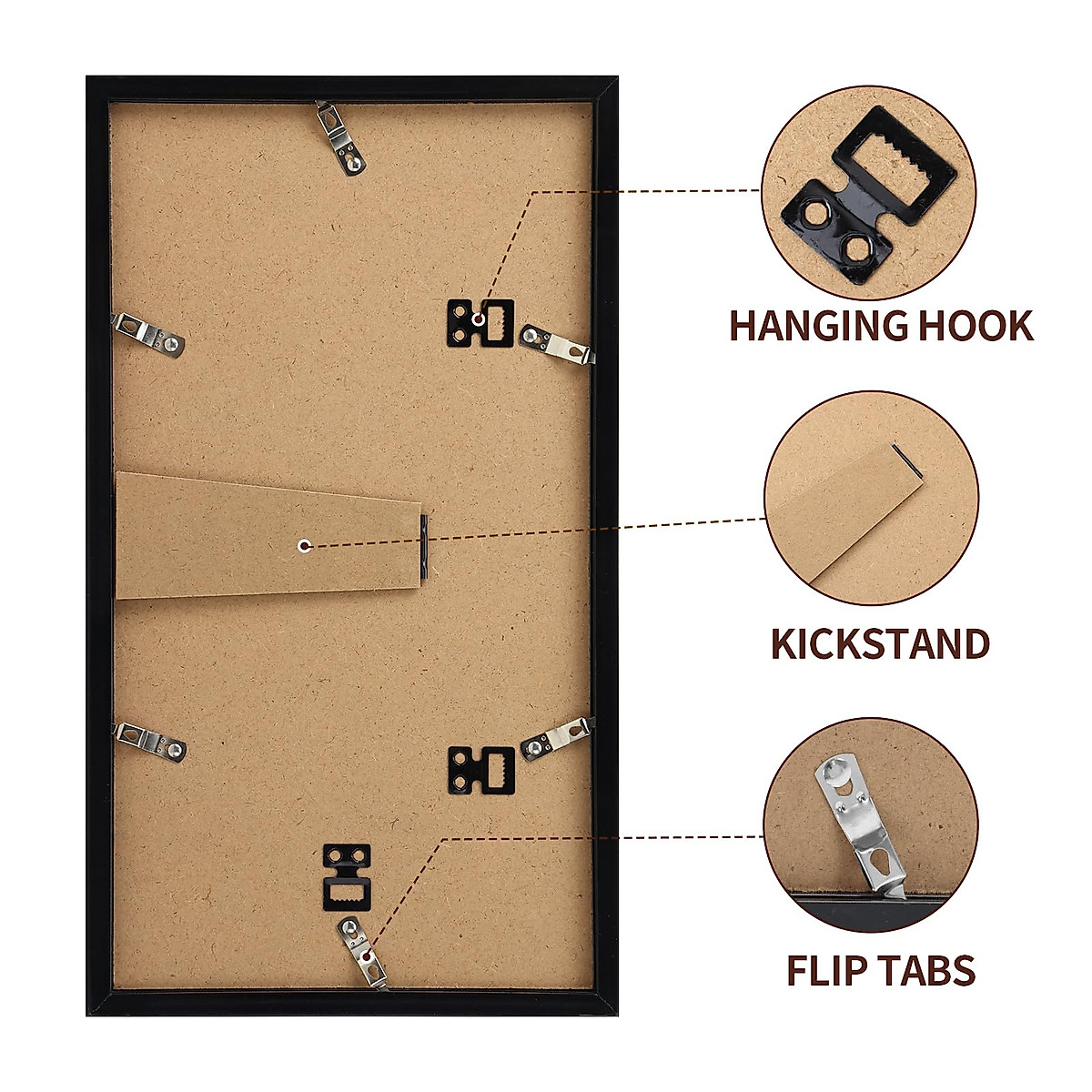 Fixwal 8x14 Collage Picture Frame with Three Openings for Displaying 4x6 Pictures, 4x6 Picture Frame Collage, Gallery Wall Frame, Multi Picture Frames for Wall Decor