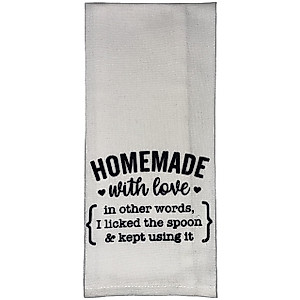Set of 5, 100% Cotton Cooking Food Theme Saying Funny Cute Flour Sack Kitchen Towels/Dish Towels for Wedding, Baby Shower, Home Decor, Housewarming, Other Occasions Size: 15 X 25 Inch.