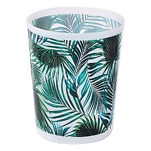 EVIDECO French Home Goods Tropical Printed Trash Can Wastebasket Plastic 4.5-liters-1.2-Gal