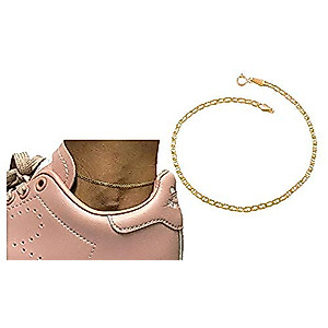 14K Gold Anklets for Women. 14K 10 Inch Anklet, Gold Flat Mariner Anklet,Dainty Anklet Summer Beach Gold Jewelry, Foot Jewelry Ankle (Marina Link)