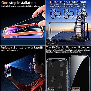 Milomdoi [10 in 1 for iPhone 14 Pro Max Case Clear with 3 Pack Screen Protector Accessories 3 Pack Camera Lens Cover Protective Slim Thin Cute Phone Cases Funda Suitable with MagSafe Women Men