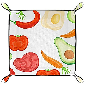 Leather Tray Valet Tray Bedside Organizer Desk Storage Plate Catchall Food Backgroun