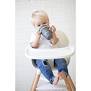 Bella Tunno Happy Sippy Cup – Transition Sippy Cups for Baby 6 Months and Older, Baby and Toddler Sippy Cups with Removable Handles and Non-Toxic, BPA Free Silicone, Sip Sip Hooray, 8 oz