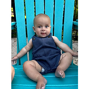 Mud Pie Baby Boy Denim Overalls, Blue, 3-6 Months