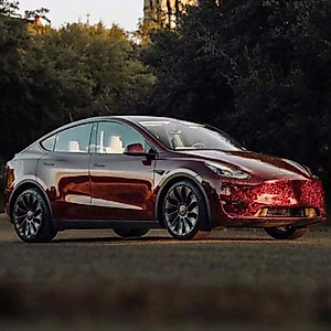 ASENDIWAY Red Forged Gloss Carbon Fiber Vinyl Wrap Roll Stretchable Decal Sticker Film Sheet Air Release DIY Decoration Vinyl