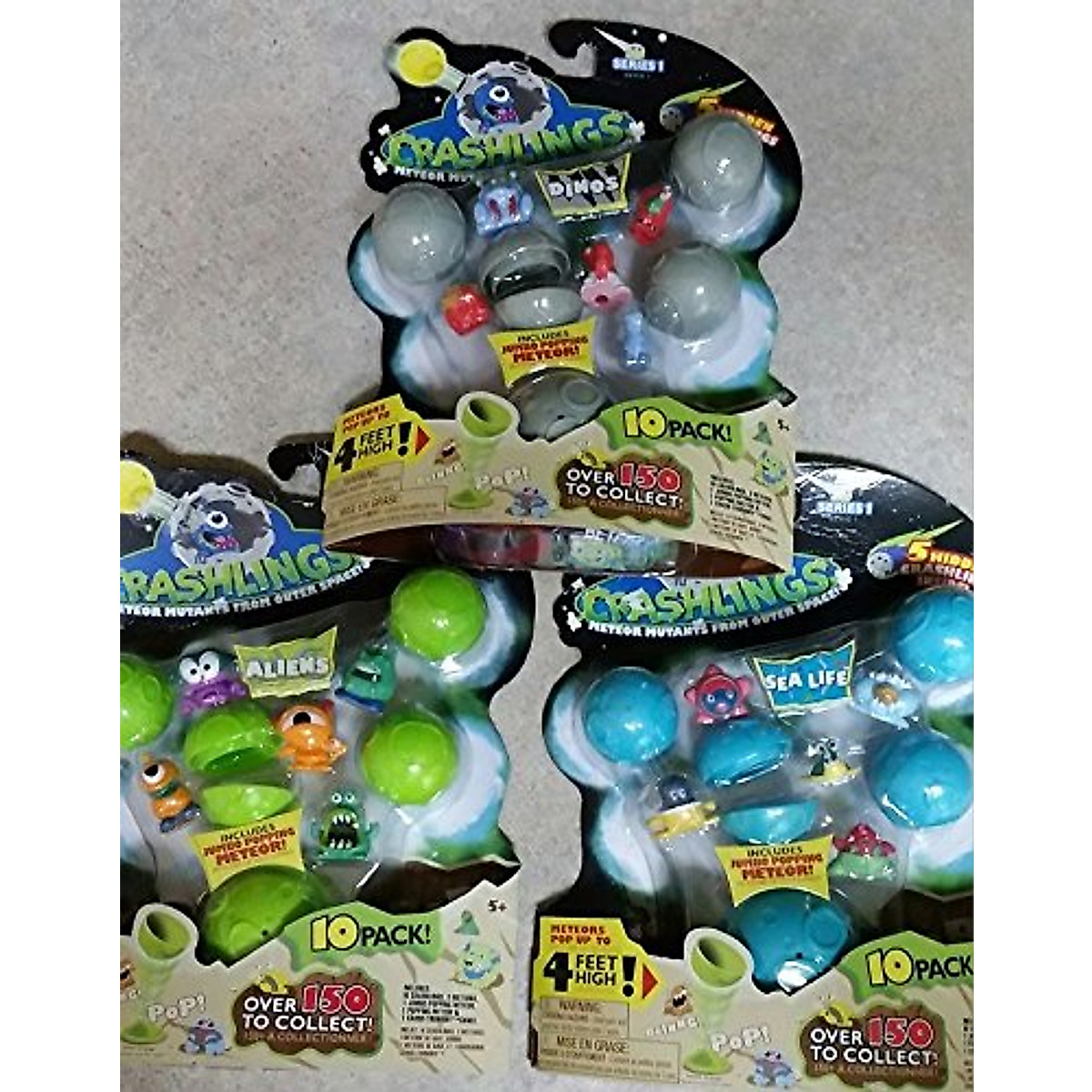 Crashlings Series1 - Set of 3- 10 Packs - Dino, Aliens, Sea Life ,#G14E6GE4R-GE 4-TEW6W289666