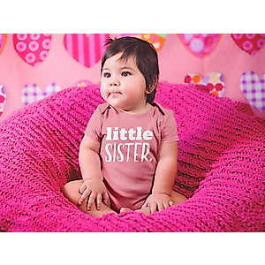 Unordinary Toddler little sister newborn outfit baby coming home bodysuit girl rompers gift clothes (White on Mauve, 0-3 Months)