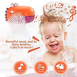 LARAH Bath Toy for Bubble Bath for The Bathtub,1000+ Bubbles Per Minute,Plays 12 Children’s Songs – Baby, Kids Bath Toys Makes Great Gifts for Toddlers Ages 1 2 3 4 5 6 Years Girl Boy (Orange)