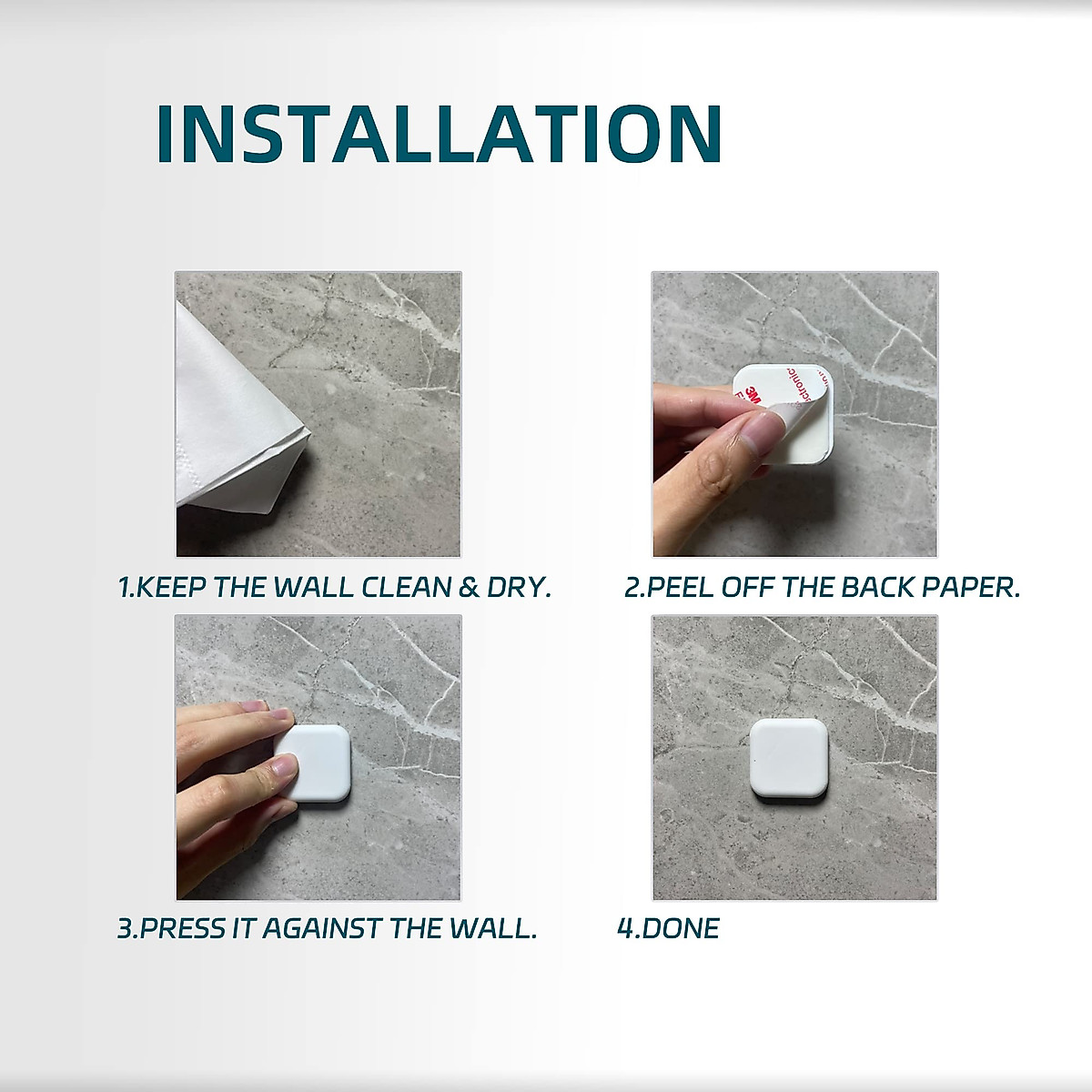 [6 Pack] [White] Door Stoppers Wall Protector, Silicone Door Bumper, Self-Adhesive Wall Shield, Door Slamming Silencer, Door Knob Guard for Home, Office, School