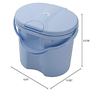 Rotho Babydesign TOP Nappy Pail, with Lid, 11l, 0+ Months, Sky Blue, 20002 0289