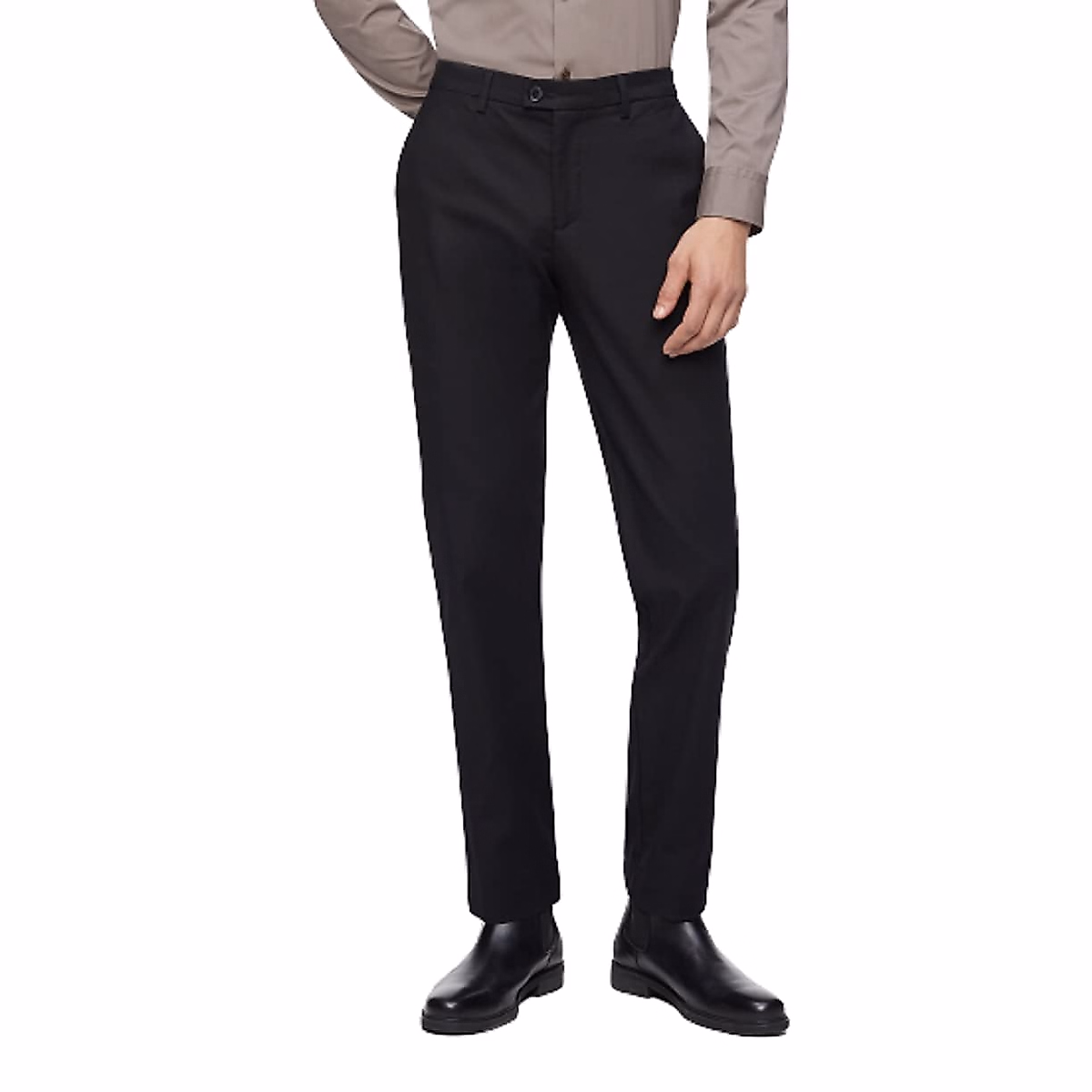 Calvin Klein Men's Modern Stretch Wrinkle Resistant Chino Pants in Slim Fit, Black, 38x32