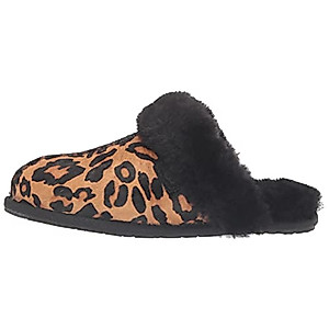 UGG Women's Scuffette II Panther Print Slipper, Butterscotch, 5