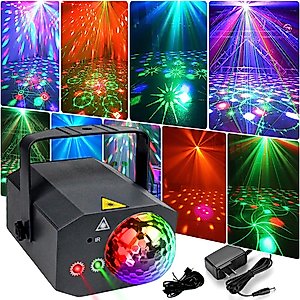 Disco Ball Party Lights,DJ Disco Lights with Remote Control Amosamz Multiple Patterns Projector for Parties Bar Club Christmas KTV Festivals Décor