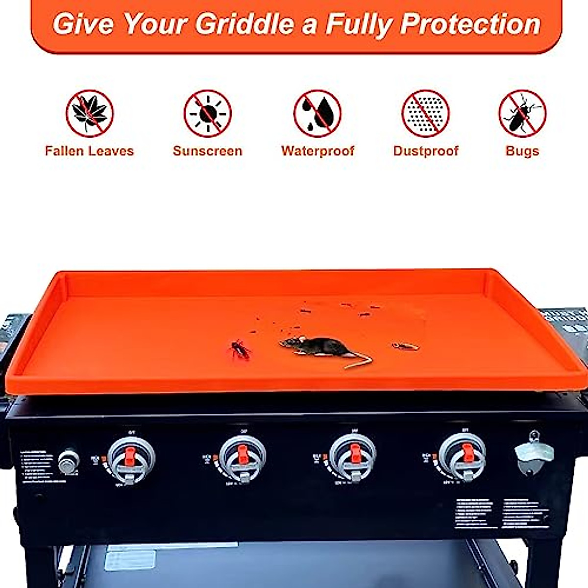 Silicone Griddle Mat,Griddle Mat for 36 Inch Blackstone,Improved Full Wrap-Around Protection,Reusable Heavy-Duty Food Grade Silicone Pad,Rust and Stain Resistant,Keeping Griddle Clean (Orange)