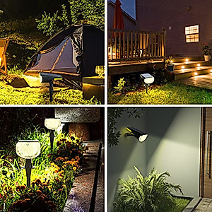 Pluralla Solar Spot Lights, Outdoor Landscape Lights, 28LED Waterproof Spotlights with 4 Lighting Modes, RGB Color Changing Tail Lights, Auto On/Off Solar Powered for Yard Landscape Lighting - 2 Pack