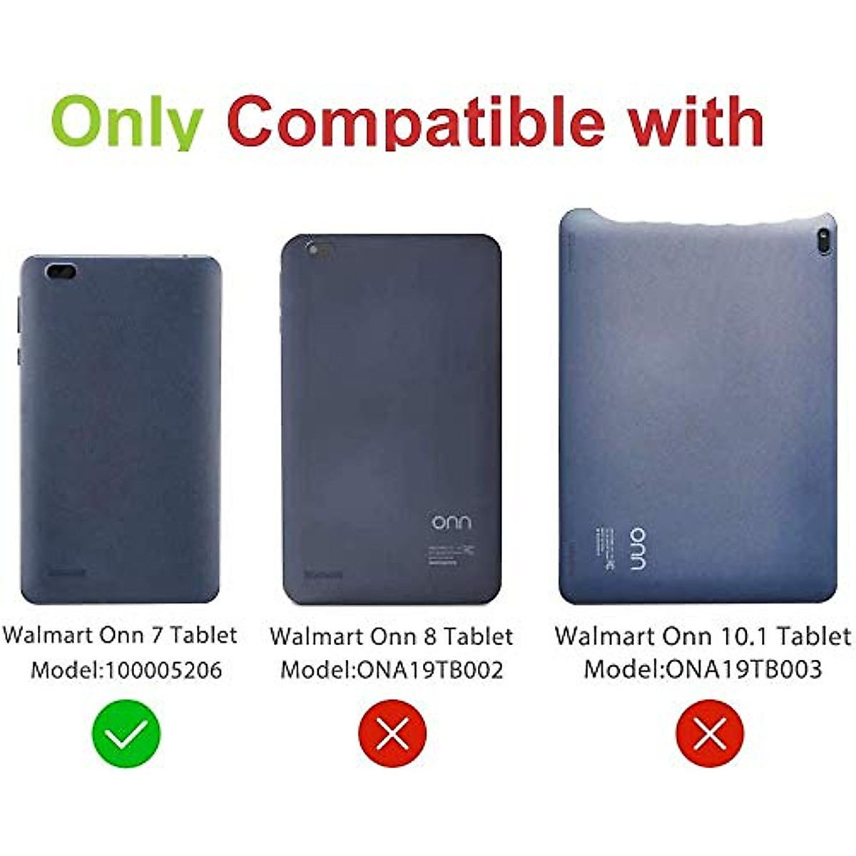 BMOUO Kids Case for Onn 7 inch Tablet 2020/2019 (Model: 100005206/100015685), with Built-in Screen Protector, Shockproof Light Weight Handle Stand Case for Surf Onn 7" Android Tablet, Blue