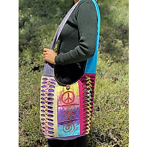 Original Collections Bohemian Hippie Crossbody Peace Sign Shoulder Bag Purse Large