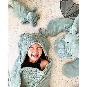 MON AMI Dax Dragon Stuffed Animal- Warmies Microwaveable Plush Pal with Aromatherapy Lavender Scent for Babies and Kids - Stuffed Grey Dragon Plush 11"