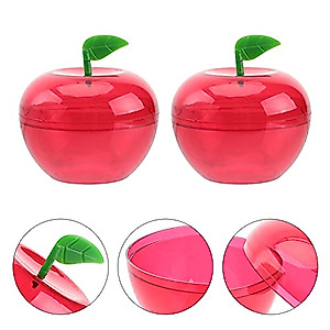 Healvian 24Pcs Apple Shape Candy Box Christmas Apple Container Plastic Chocolate Box Gift Fillable Balls Red Apple Container