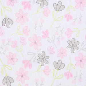 Gerber Girls Newborn Infant Baby Toddler Nursery 100% Cotton Flannel Receiving Swaddle Blanket, Mommy & Me Bunny, White, Pack of 5