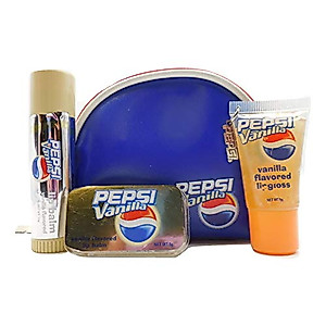 Pepsi Cola Flavored Lip Gloss and Lip Balm with Pouch Set (Vanilla)